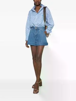 Zimmermann Pleated Cuffed Shorts - Blue
