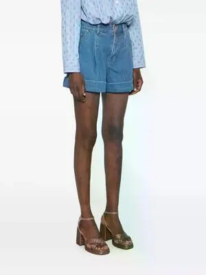 Zimmermann Pleated Cuffed Shorts - Blue