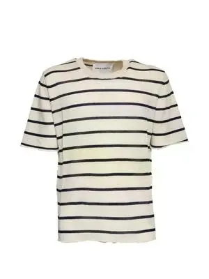 AMARANTO Striped Crewneck T-shirt