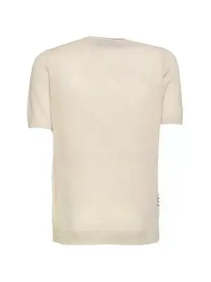 AMARANTO Round-neck Openwork T-shirt - Neutrals