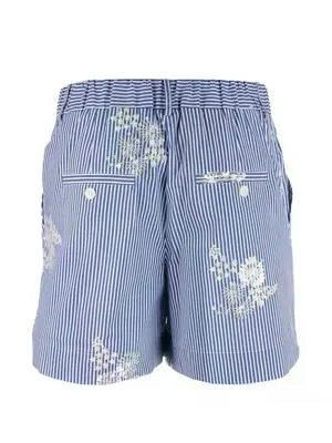 POST SCRIPTUM Striped Floral Embellished Shorts