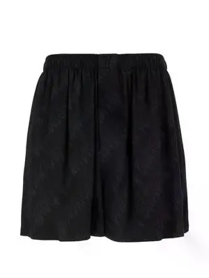 Balenciaga Elasticated Pattern Bermuda Shorts - Black