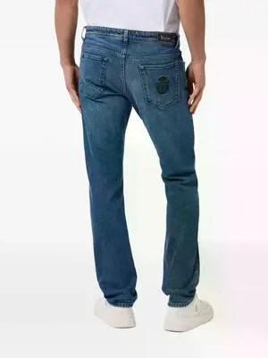 BILLIONAIRE Straight Jeans With Leather Details