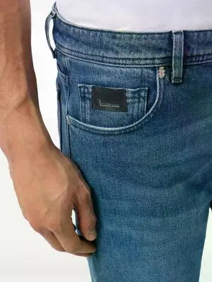 BILLIONAIRE Straight Jeans With Leather Details