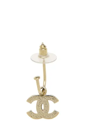 Chanel Metal 'cc' Crystal Earrings