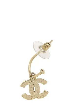 Chanel Metal 'cc' Crystal Earrings