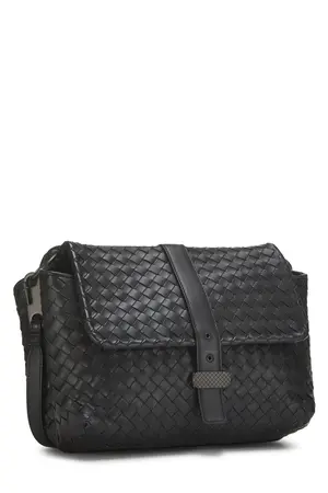 Bottega Veneta Intrecciato Double Flap Shoulder Bag