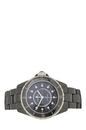 Chanel Ceramic J12 Diamond Watch - Black