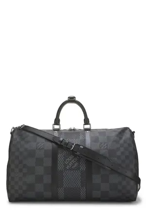 LOUIS VUITTON Damier Graphite 3d Keepall Bandouliere 50 - Black