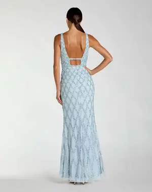 Mac Duggal Sequin Embellished Sleeveless Gown