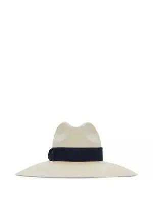 Borsalino Panama Hat With Bow Detail - Neutrals