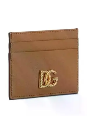 Dolce & Gabbana Woven Dc Logo Card Holder - Brown