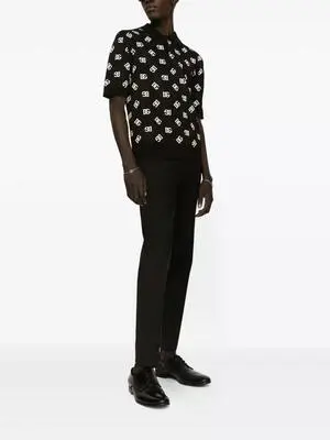 Dolce & Gabbana Stretch Cotton Pants With Dg Embroidery