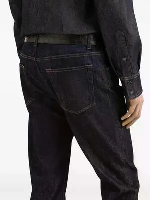 Dolce & Gabbana Slim-fit Stretch Cotton Jeans With Patch - Blue