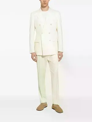 Dolce & Gabbana Silk Jacquard Short Sleeve Sweater - Neutrals