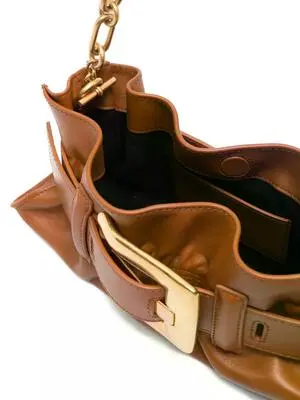 Balmain Buckle-chain Leather Tote