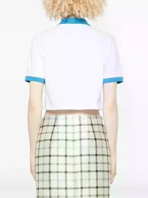 Versace Cropped Trimmed Polo Shirt