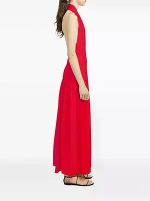 Proenza Schouler Tala V-neck Georgette Maxi Dress - Red