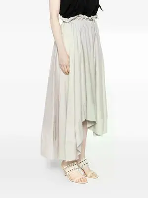 ISABELLE BLANCHE Drawstring Asymmetric Midi Skirt - Neutrals