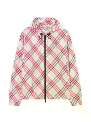 Burberry Burberry Check Hooded Jacket Neutrals