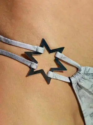 MISBHV Star Appliqué Bikini Bottom - Silver
