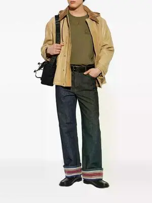 Loewe Corduroy-collar Leather Jacket