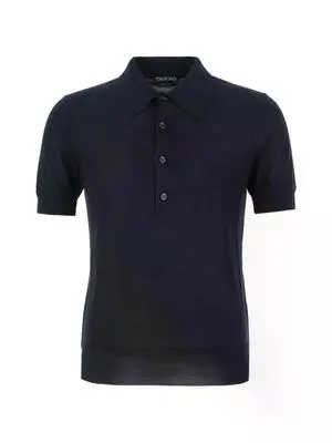 TOM FORD Button Polo - Blue