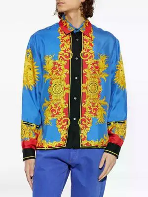 Versace Sun-print Silk Shirt