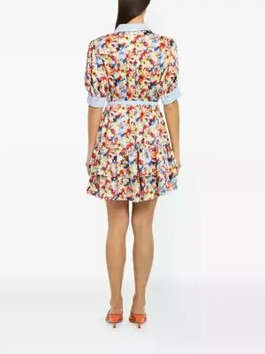 Cinq À Sept Floral Striped Shirt Dress