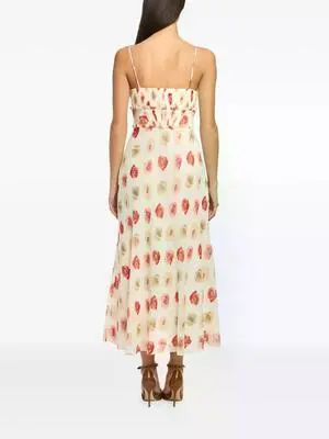 Cinq À Sept Floral Print Ruffled Midi Dress