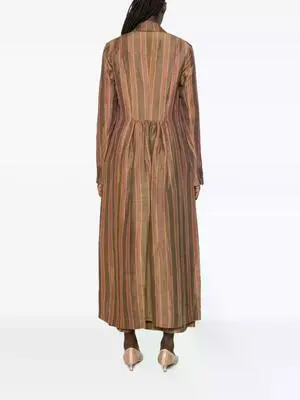 UMA WANG Camelot Striped Double-breasted Coat