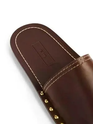 TOTEME Studded Leather Slides - Brown