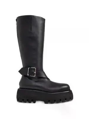 Alexander McQueen Buckle Platform Biker Boots