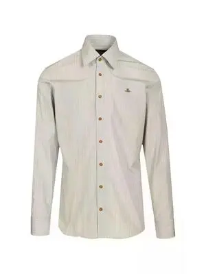 VIVIENNE WESTWOOD Ghost Pinstripe-logo Shirt