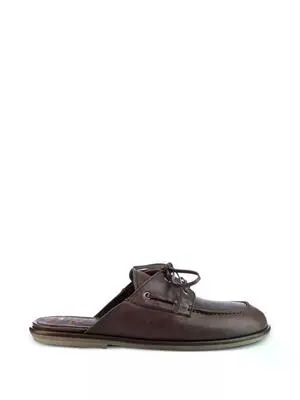 Officine Creative Love 106 Leather Mules With Lace Detailing - Brown