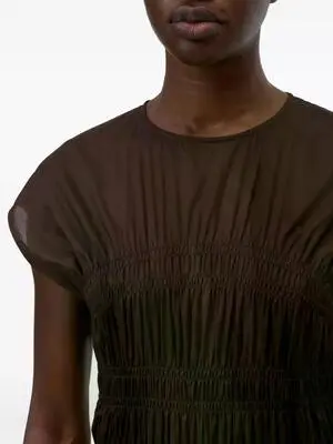 Closed Shirred Midi Dress