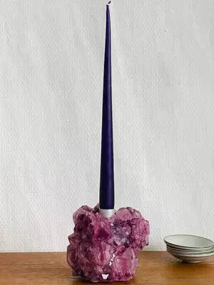 MINERAL SERIES Crystal Amethyst Candlestick Holder