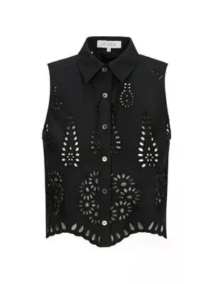 HEVRON Katja Openwork Sleeveless Top