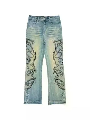 DUAA Rhinestone Print Jeans
