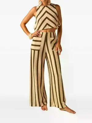 JBQ Striped Palazzo Pants - Neutrals