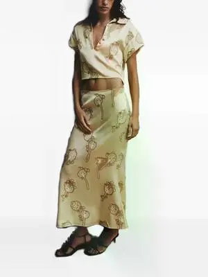 Hellessy Helessy Warren Printed Polo V-neck Top