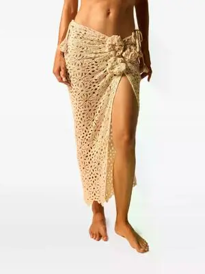JBQ Coco Floral Tie Side Skirt - Neutrals