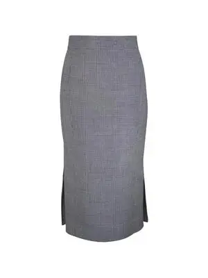 Akris Checked Midi Skirt