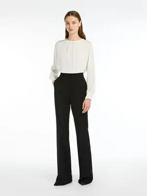 Max Mara Flared Cady Trousers - Black