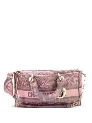 Dior Lady D-joy Embroidered Canvas Medium Satchel - Grey