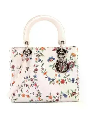 Dior Lady Medium Satchel Floral Printed Canvas - Multicolour