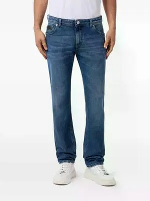BILLIONAIRE Straight Jeans With Leather Details