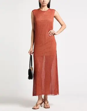 FISICO Crochet Knit Maxi Dress - Rust