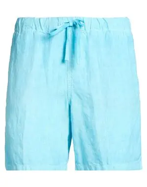 120% Lino Linen Bermuda Shorts - Blue