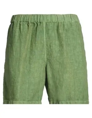 120% Lino Linen Bermuda Shorts - Green